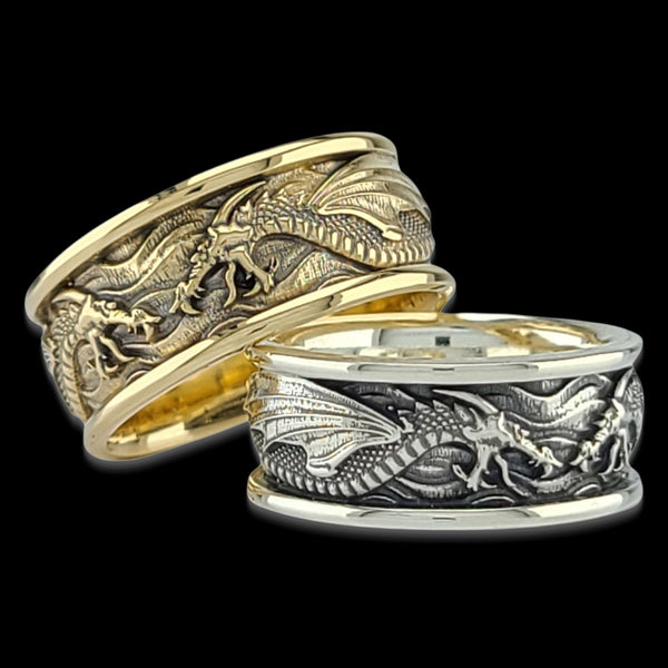 DRACO THE DRAGON Band Ring - Celtic Jewelscapes
